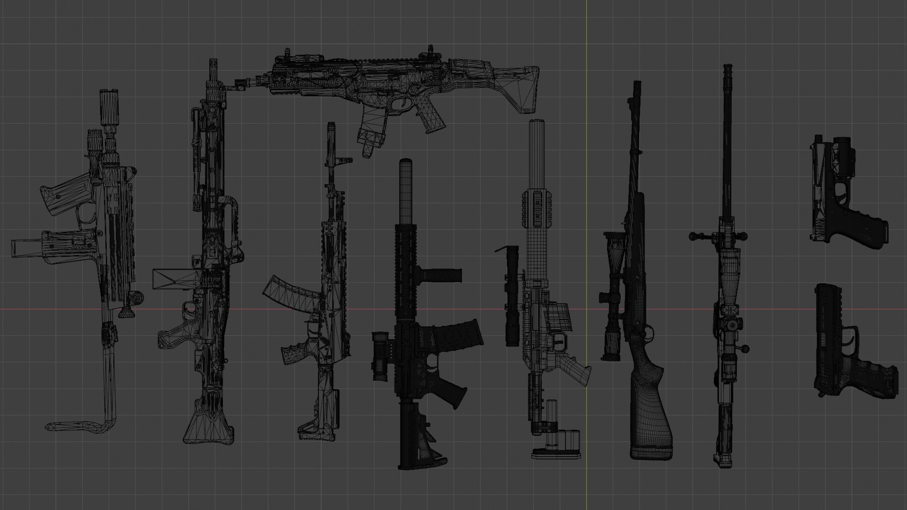 ArtStation - 3D Gun Kitbash Game Ready Vol.02 | Game Assets