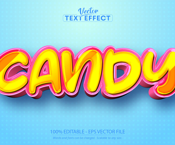 ArtStation - Cartoon text effect, editable candy text style | Artworks