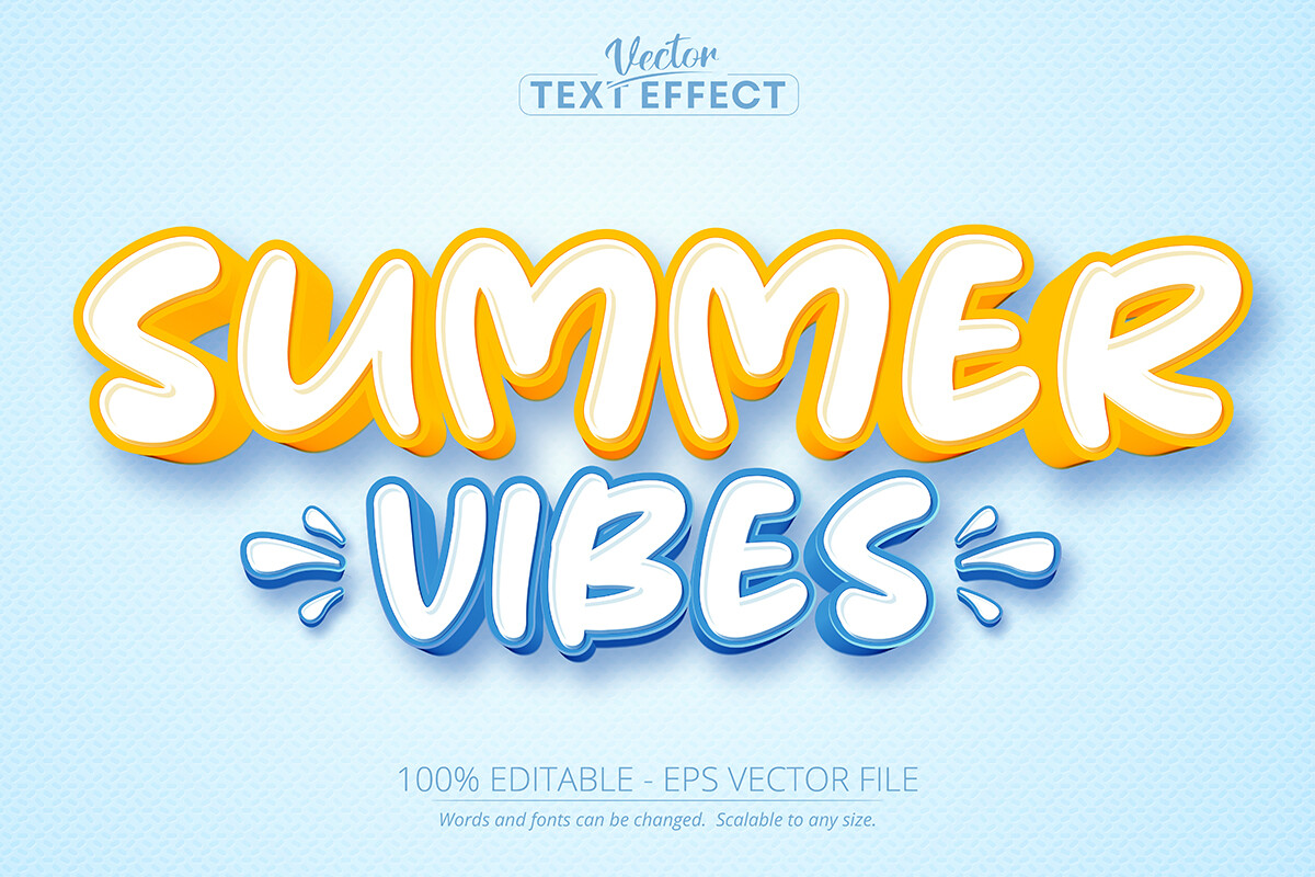 ArtStation - Cartoon text effect, editable summer vibes text style | Artworks