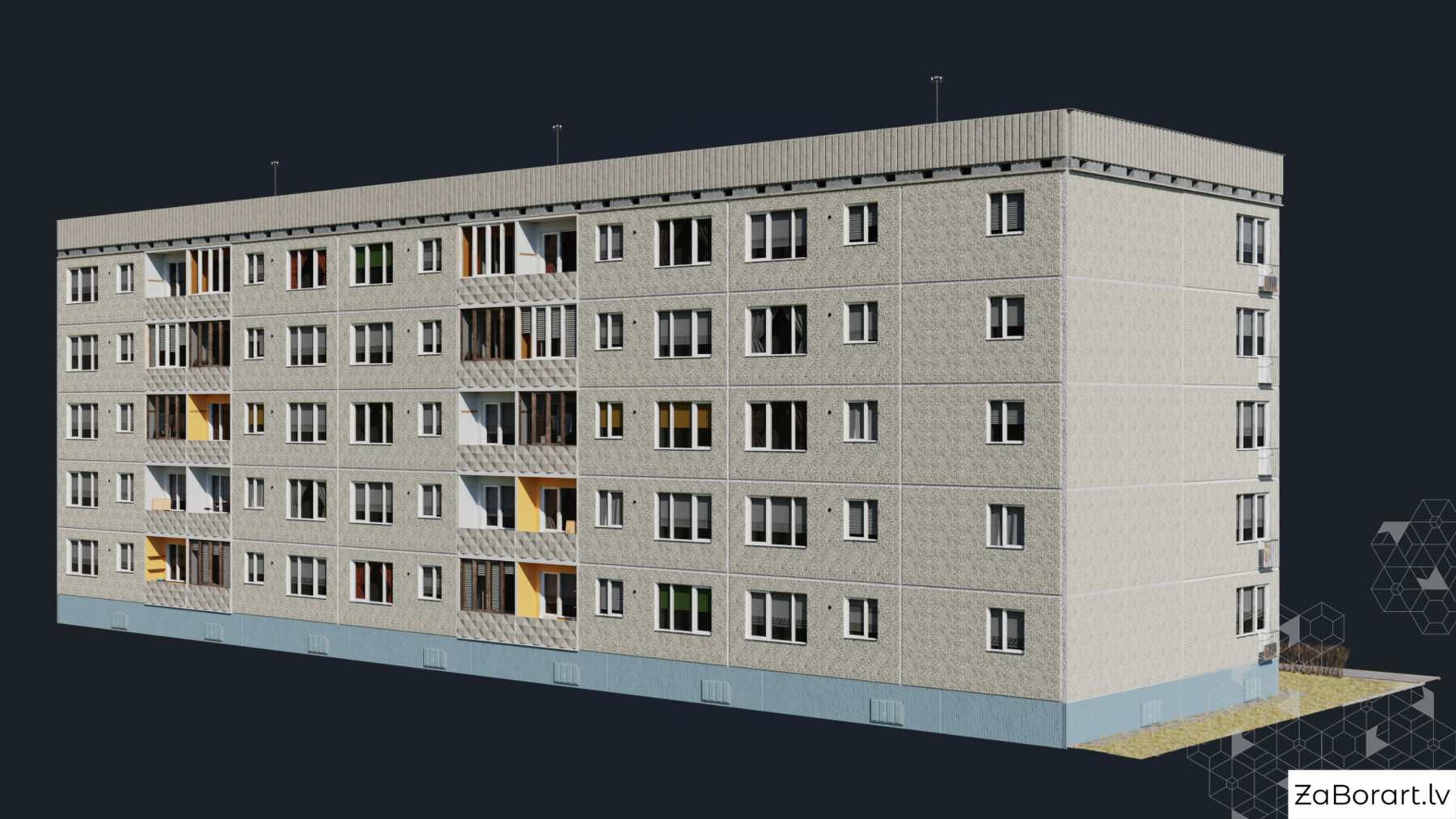 ArtStation - Soviet procedural building with old Volvo 850 1991-1997 ...