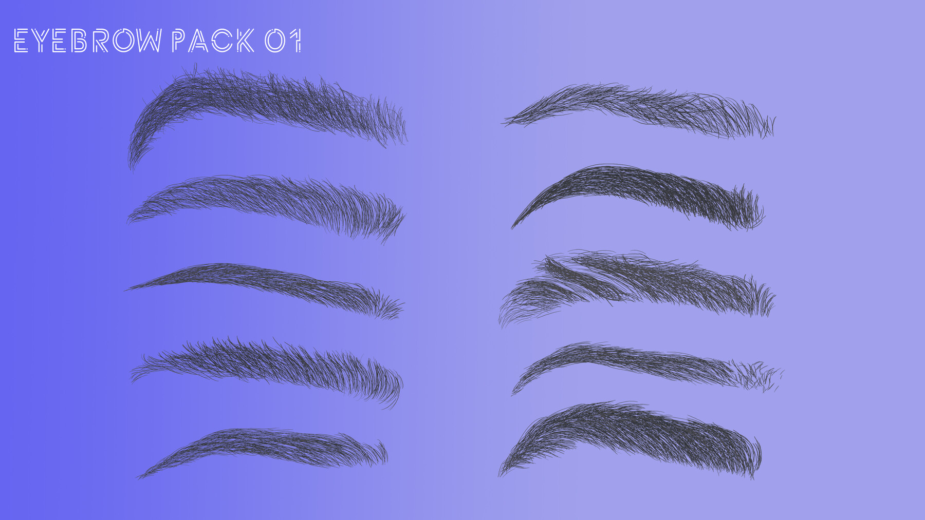 ArtStation - Eyebrow Pack 01 | Game Assets