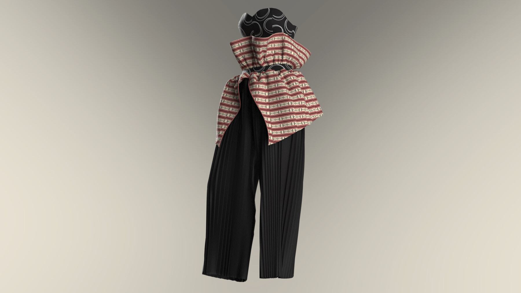 ArtStation - Women's black jumpsuit with an Arabic sadu print | Resources