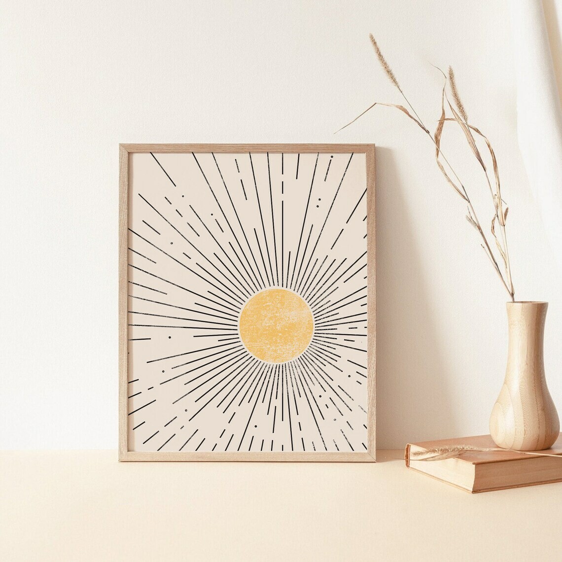 ArtStation - Mid Century Modern Geometric Sun Print Set of 3 Print ...