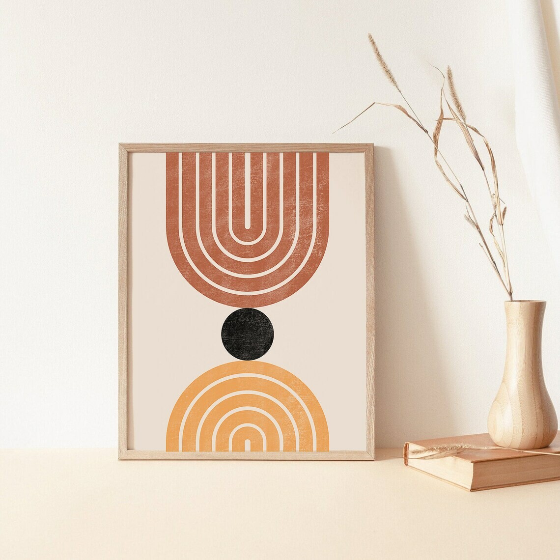 ArtStation - Mid Century Modern Geometric Sun Print Set of 3 Print ...