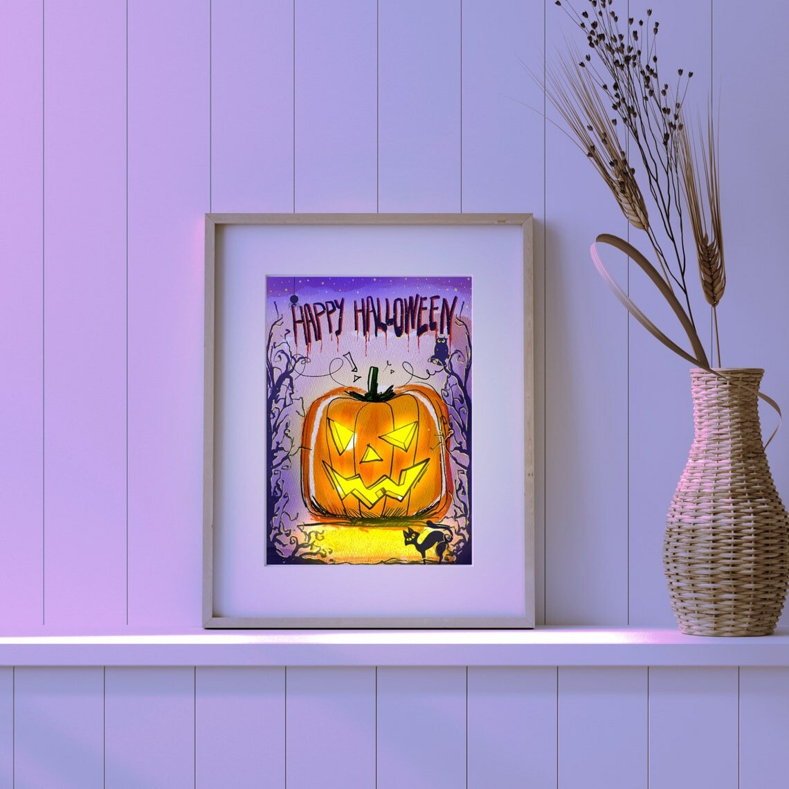 ArtStation - Halloween Print Art Print,Pumpkin Printable Wall Art, Fall ...