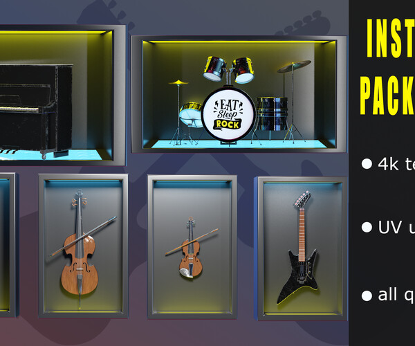 ArtStation - 6 instruments pack Vol.01 | Game Assets