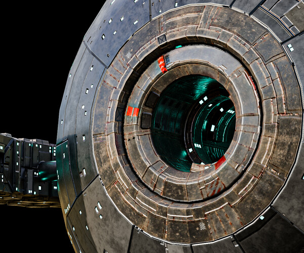 ArtStation - Space Station Sphere Mothership Lowpoly | Game Assets
