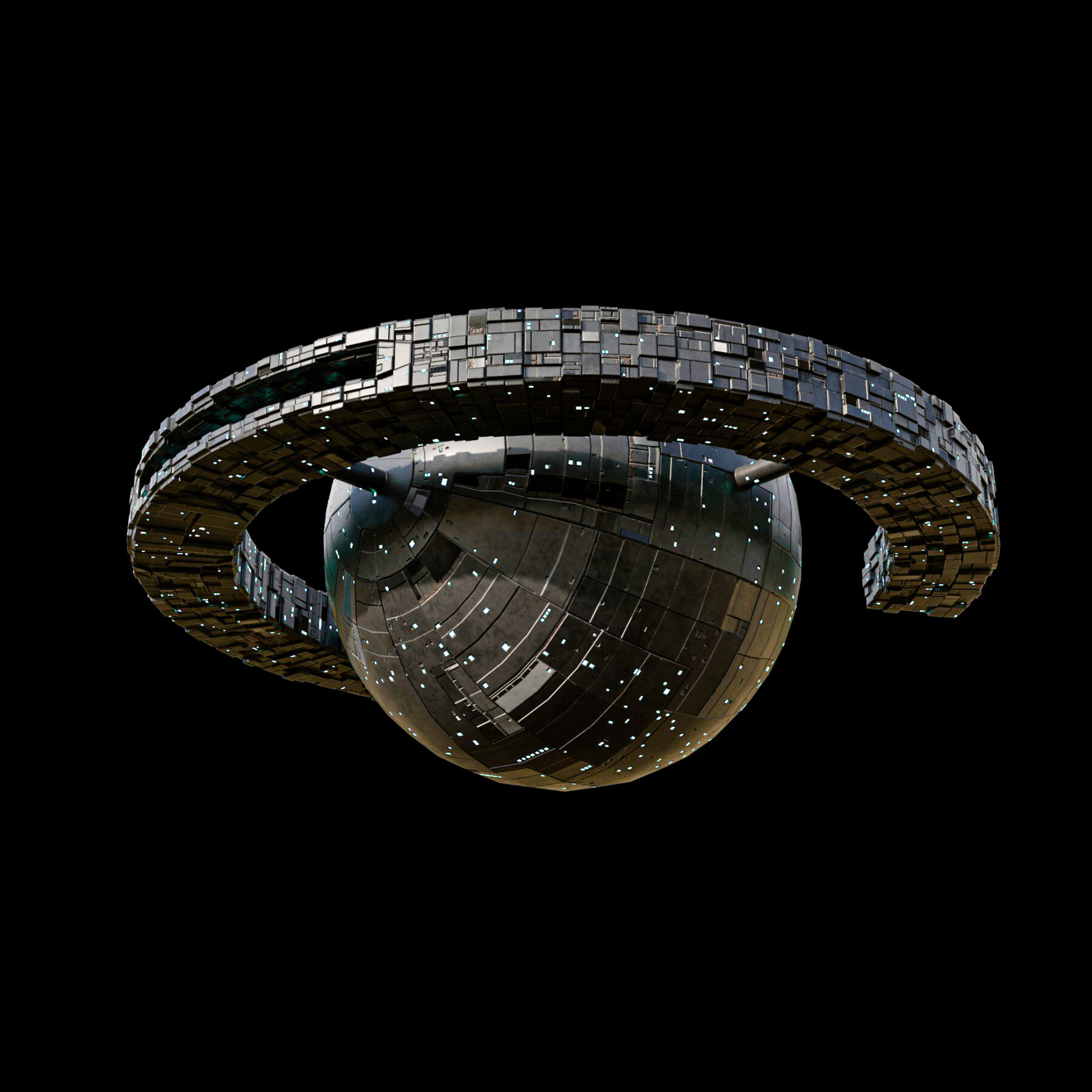 ArtStation - Space Station Sphere Mothership Lowpoly | Game Assets