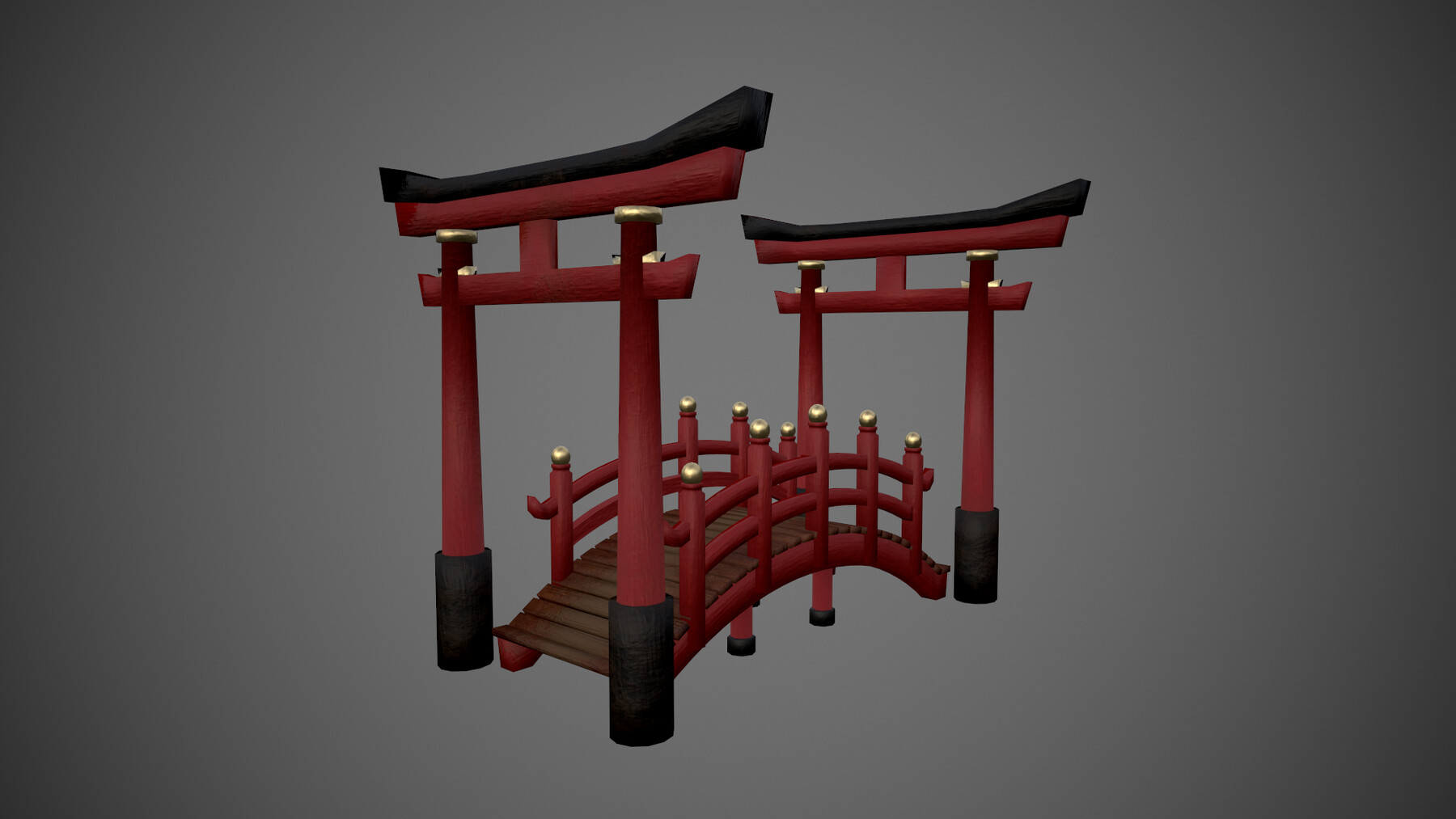 ArtStation - Asian bridge 3D Model | Game Assets