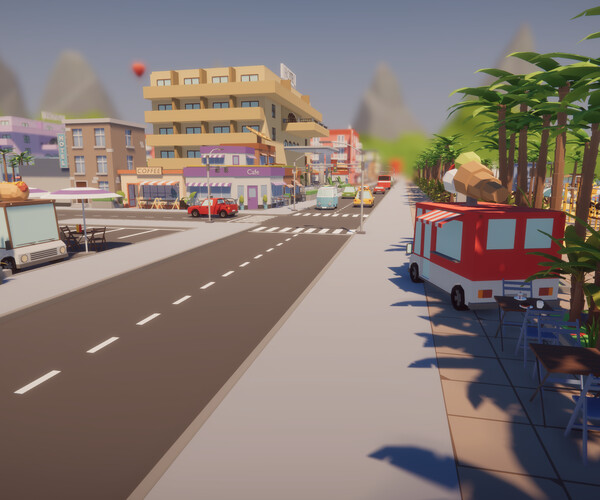 ArtStation - Low Poly Tropical City - Asset for Unity 3D, Map and Models | Game Assets
