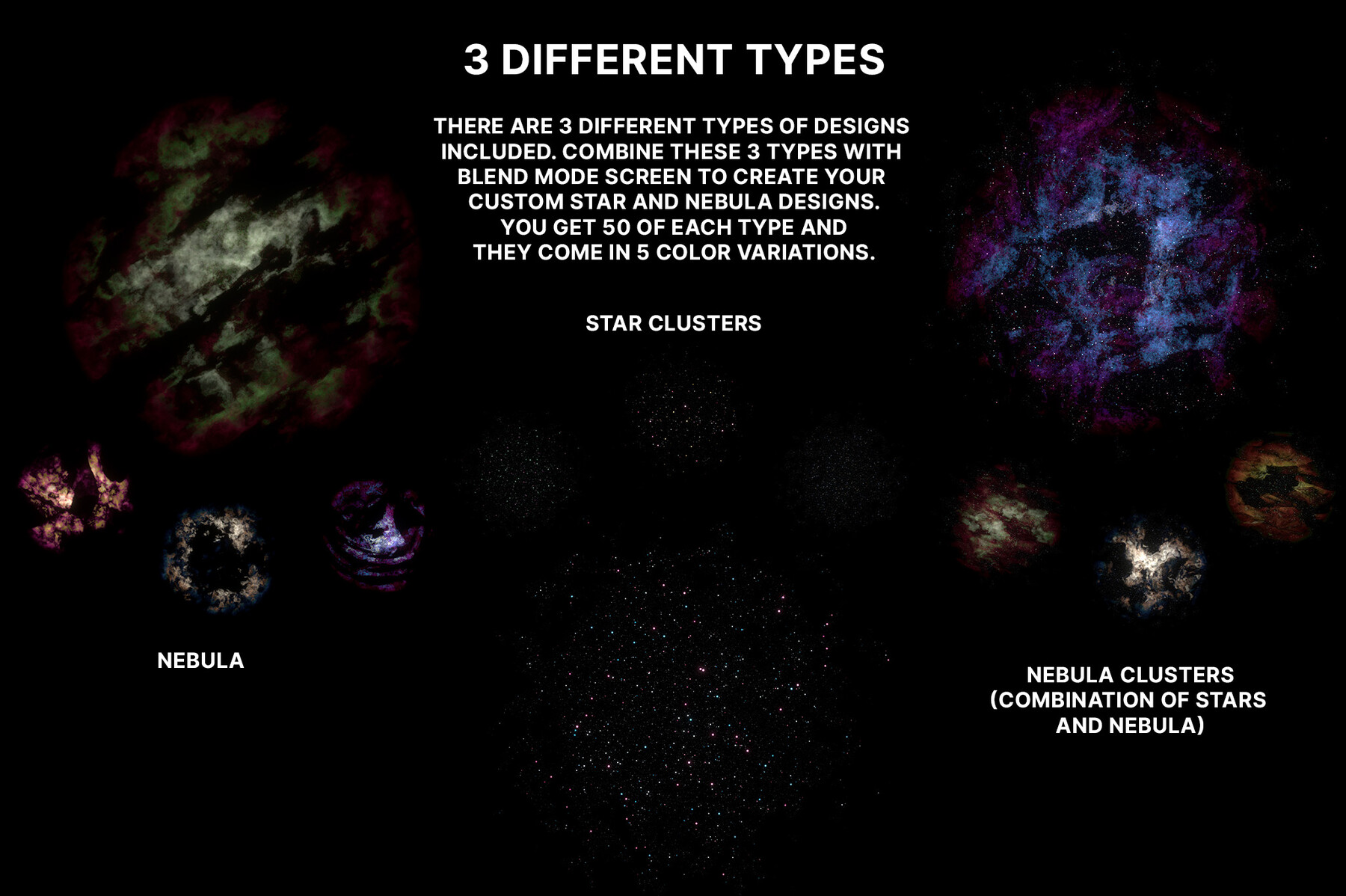 ArtStation - Nebula And Star Clusters (Brushes, Overlays, PNG) | Artworks