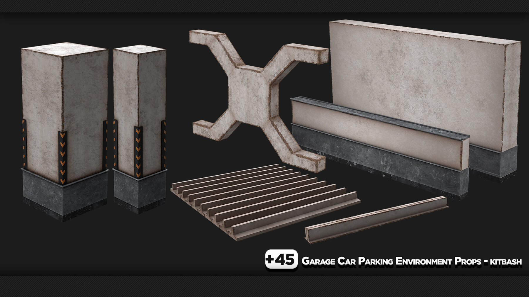 ArtStation - +45 Garage Car Parking Environment Props - KITBASH Vol 3 ...