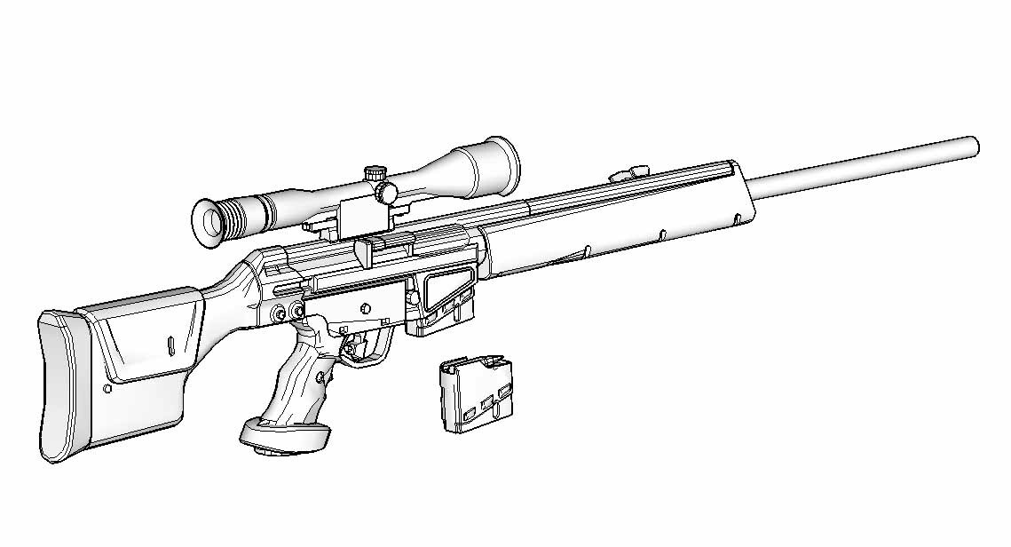 Sniper Rifle Coloring Pages
