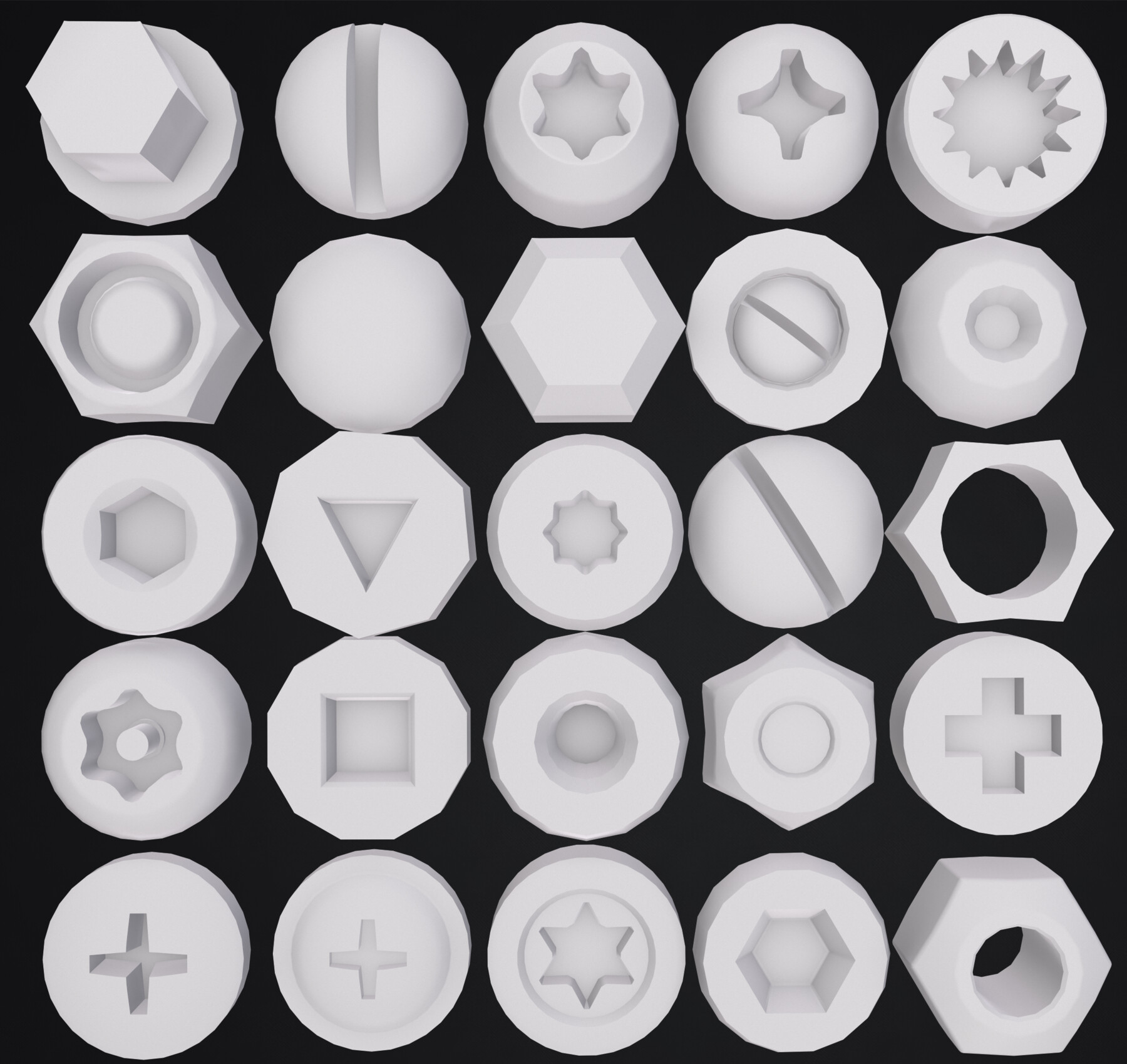 ArtStation - Screw and bolt Heads Collection | Resources