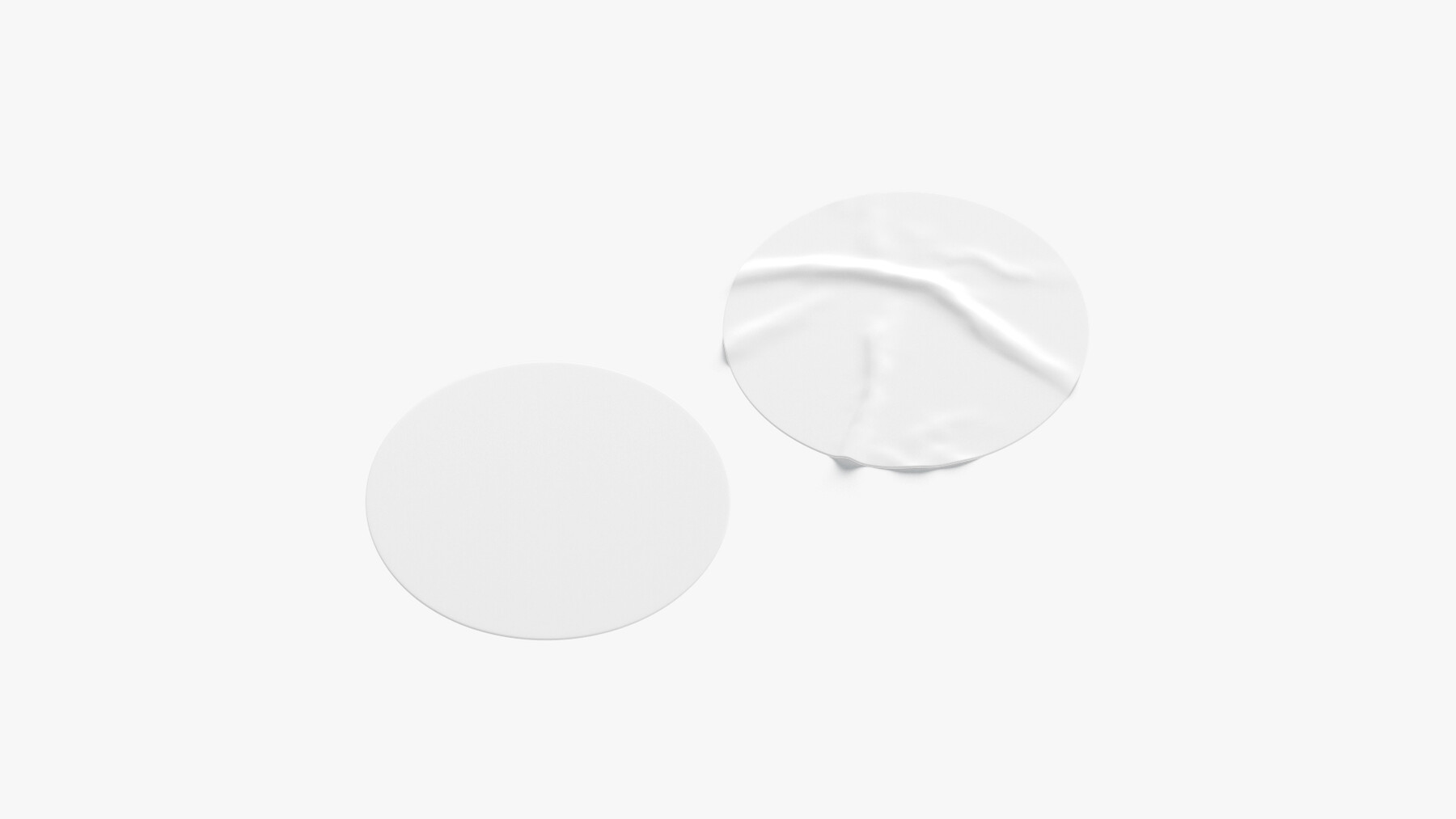 ArtStation - Two White Round Stickers - flat and crumpled adhesive ...