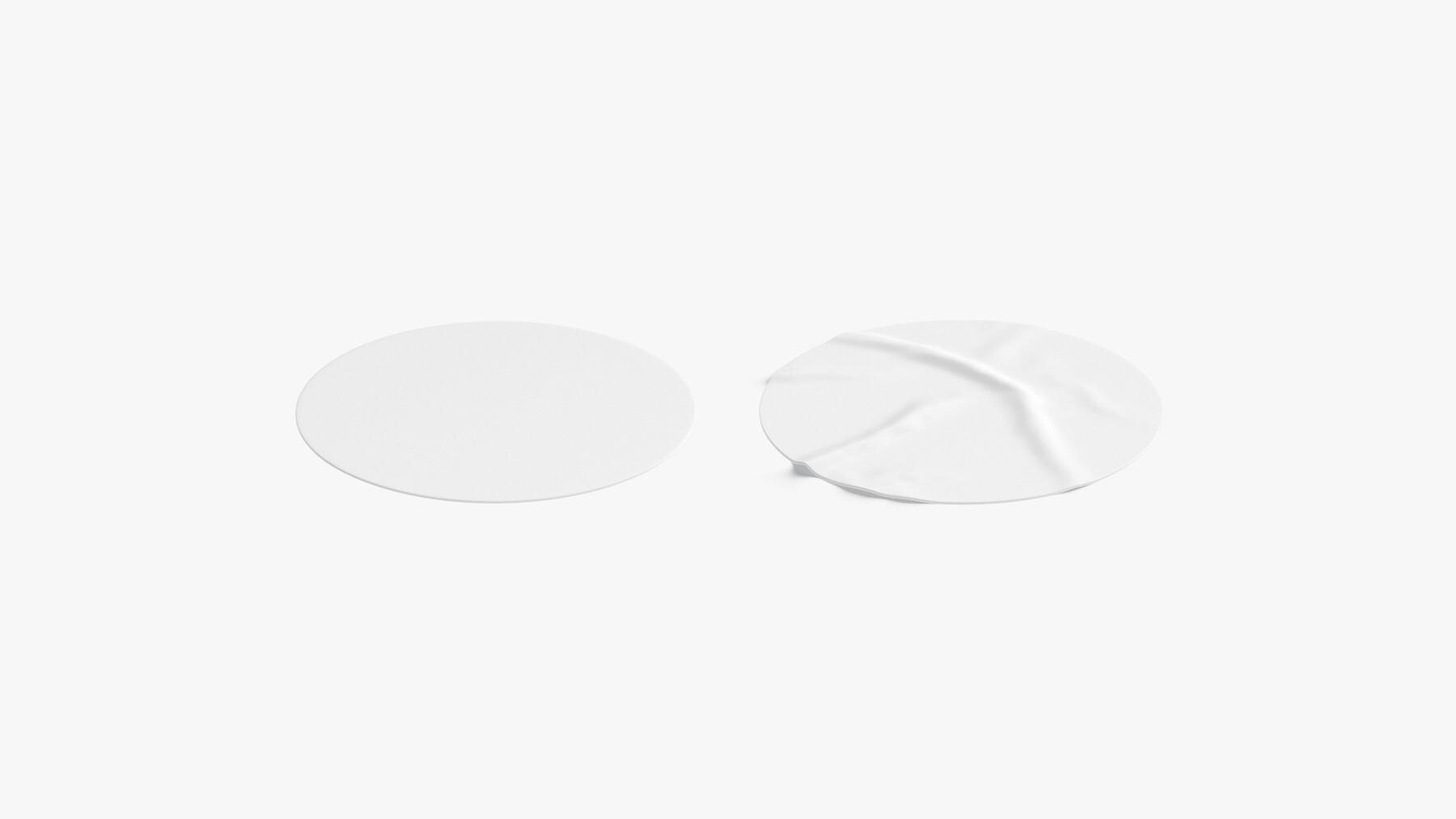 ArtStation - Two White Round Stickers - flat and crumpled adhesive ...