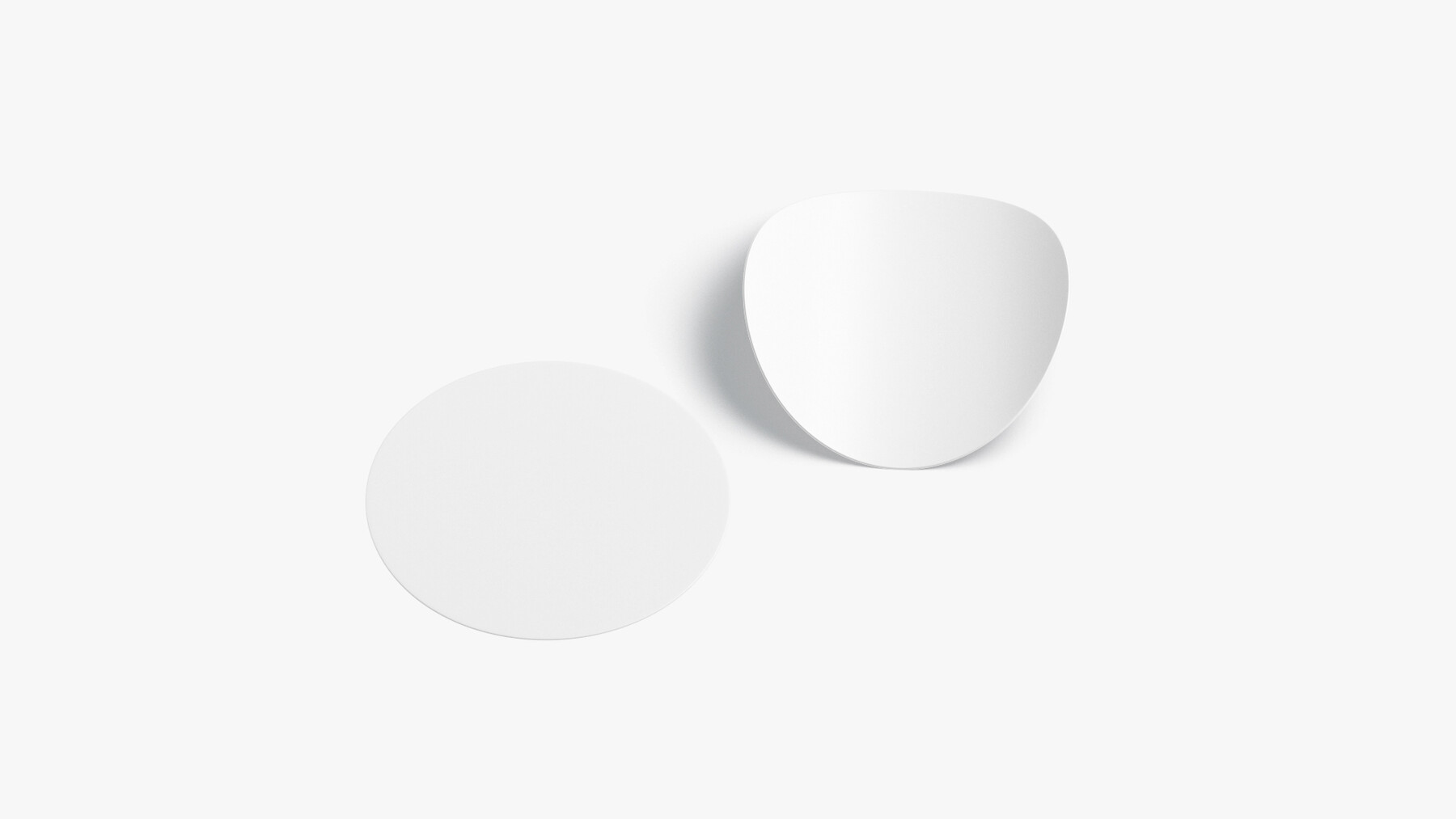 ArtStation - Two White Round Stickers - smooth and curled corners glued ...
