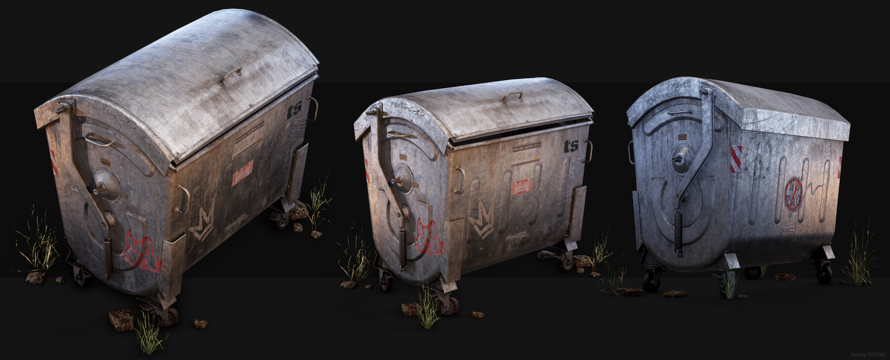 ArtStation - Garbage/Trash Container with Source Files, LODS and ...