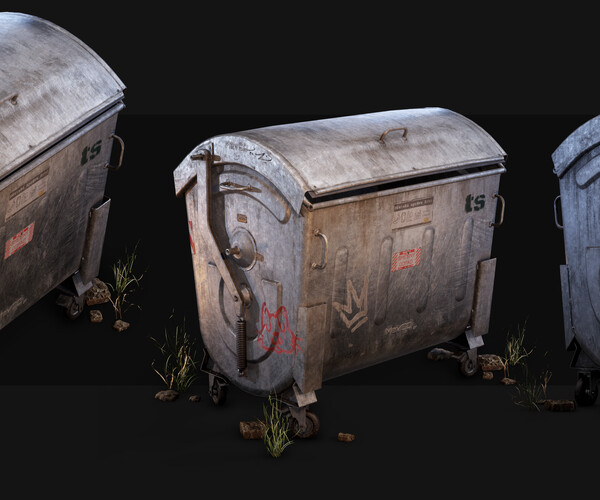 ArtStation - Garbage/Trash Container with Source Files, LODS and ...
