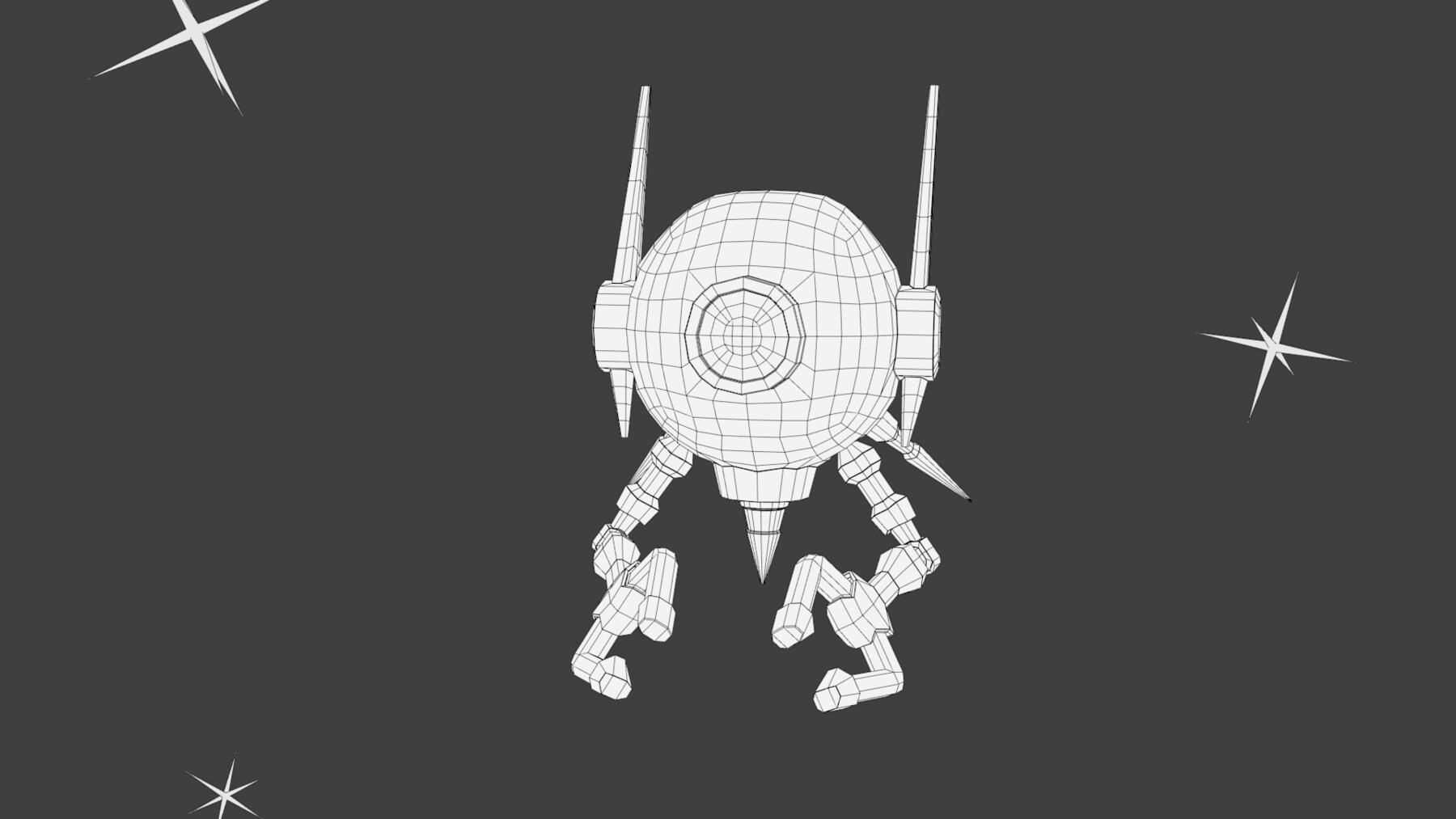 ArtStation - Blue-Eyed Robot Drone anime rigged low poly | Game Assets