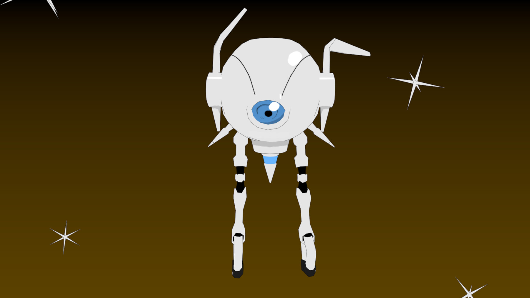 ArtStation - Blue-Eyed Robot Drone anime rigged low poly | Game Assets