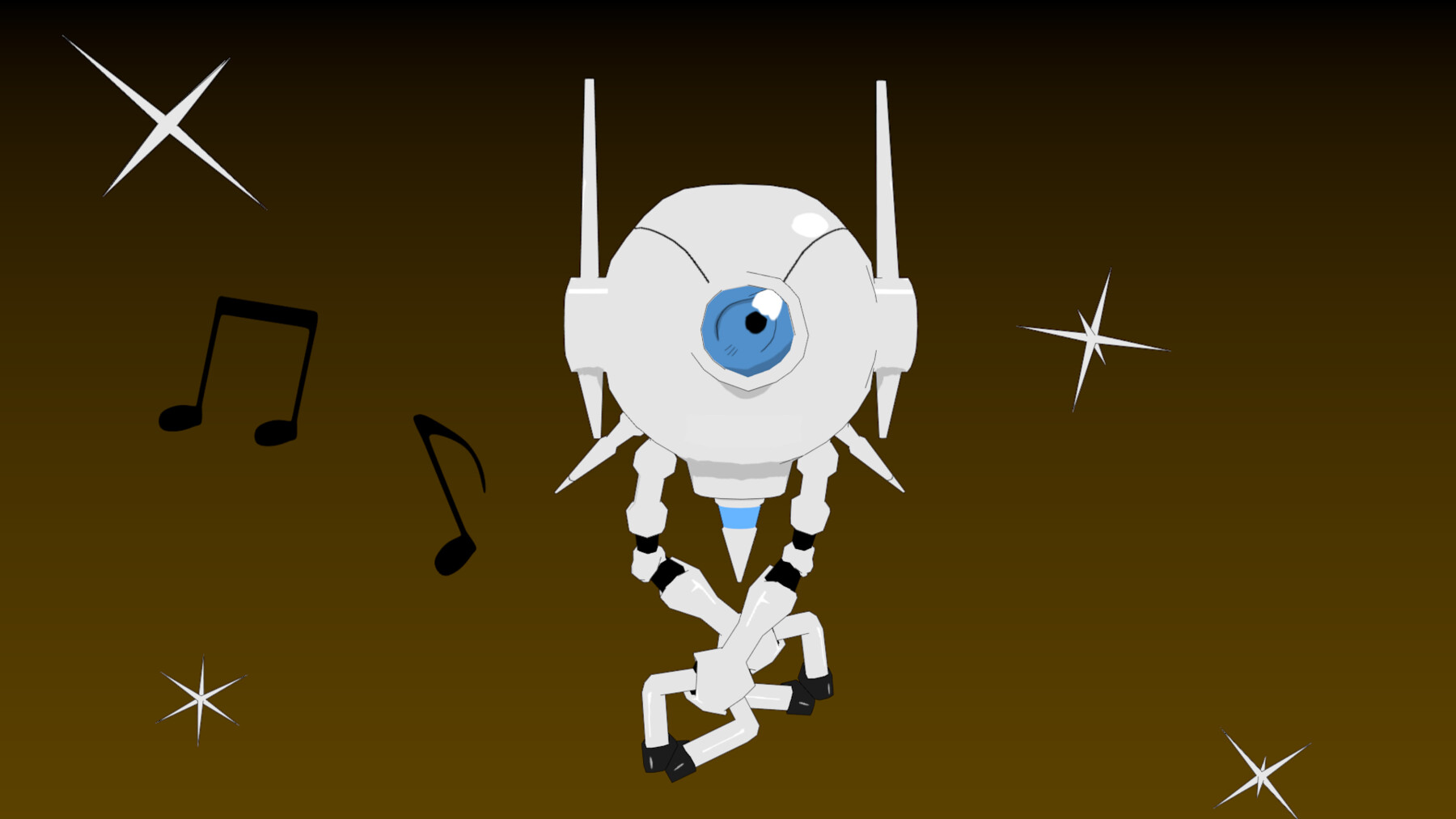 ArtStation - Blue-Eyed Robot Drone anime rigged low poly | Game Assets