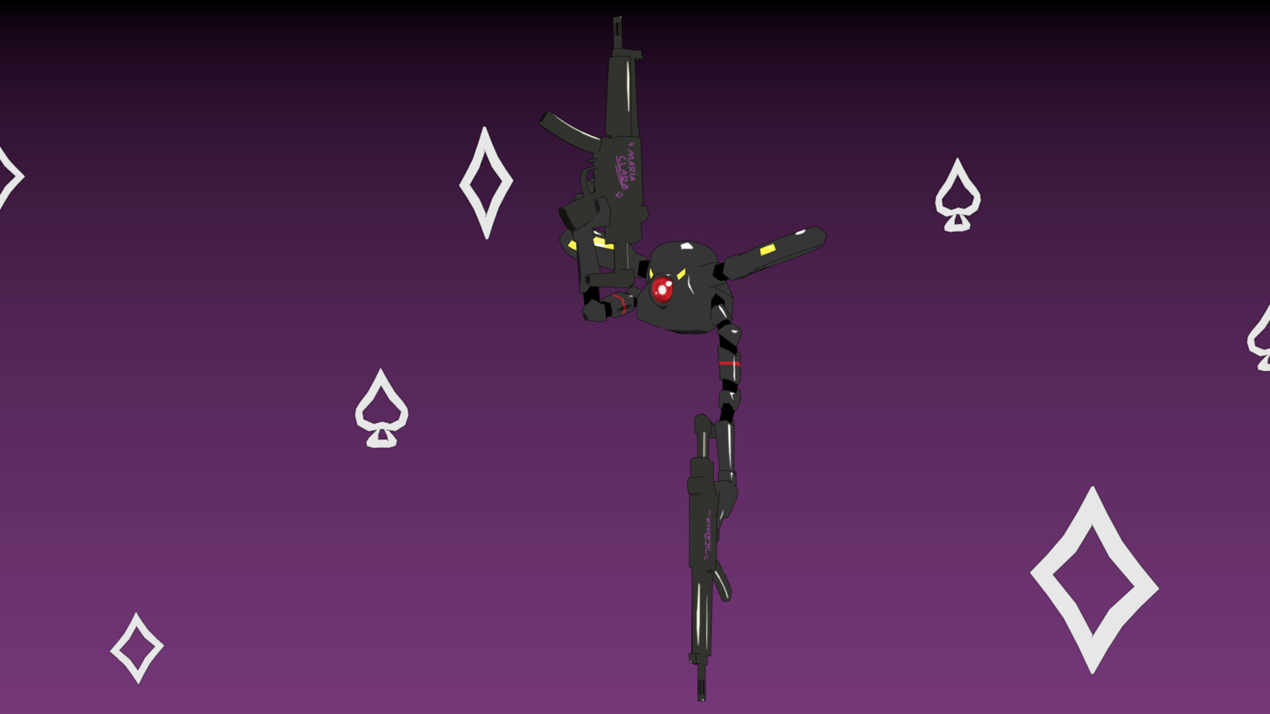 ArtStation - Machinegun Robot Drone anime low poly rigged | Resources