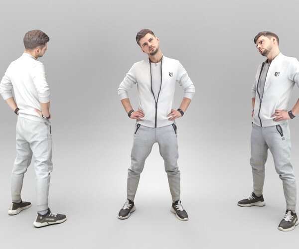 ArtStation - Man in tracksuit doing exercise 371 | Game Assets