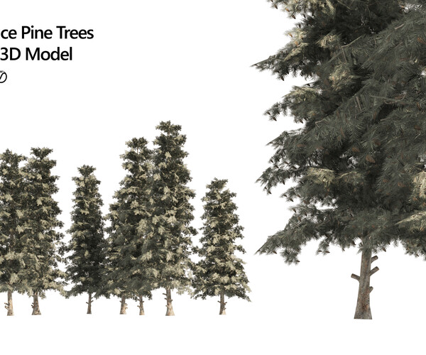 ArtStation - Forest BlueSpruce Pine Trees | Game Assets