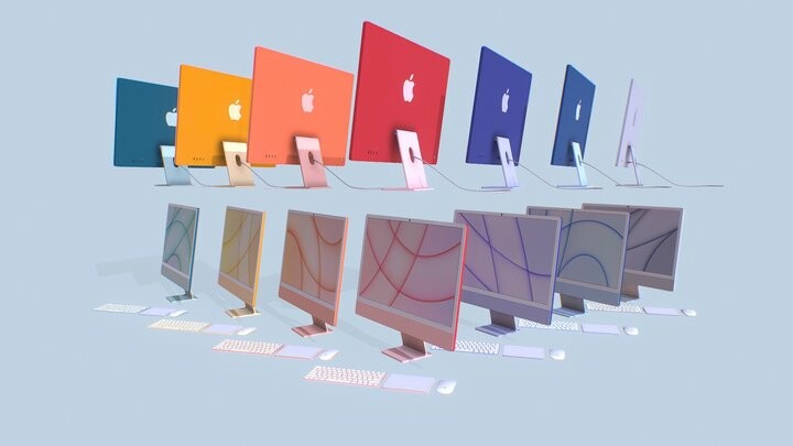 ArtStation - Apple imac 2021 with keyboard, mouse and trackpad all ...
