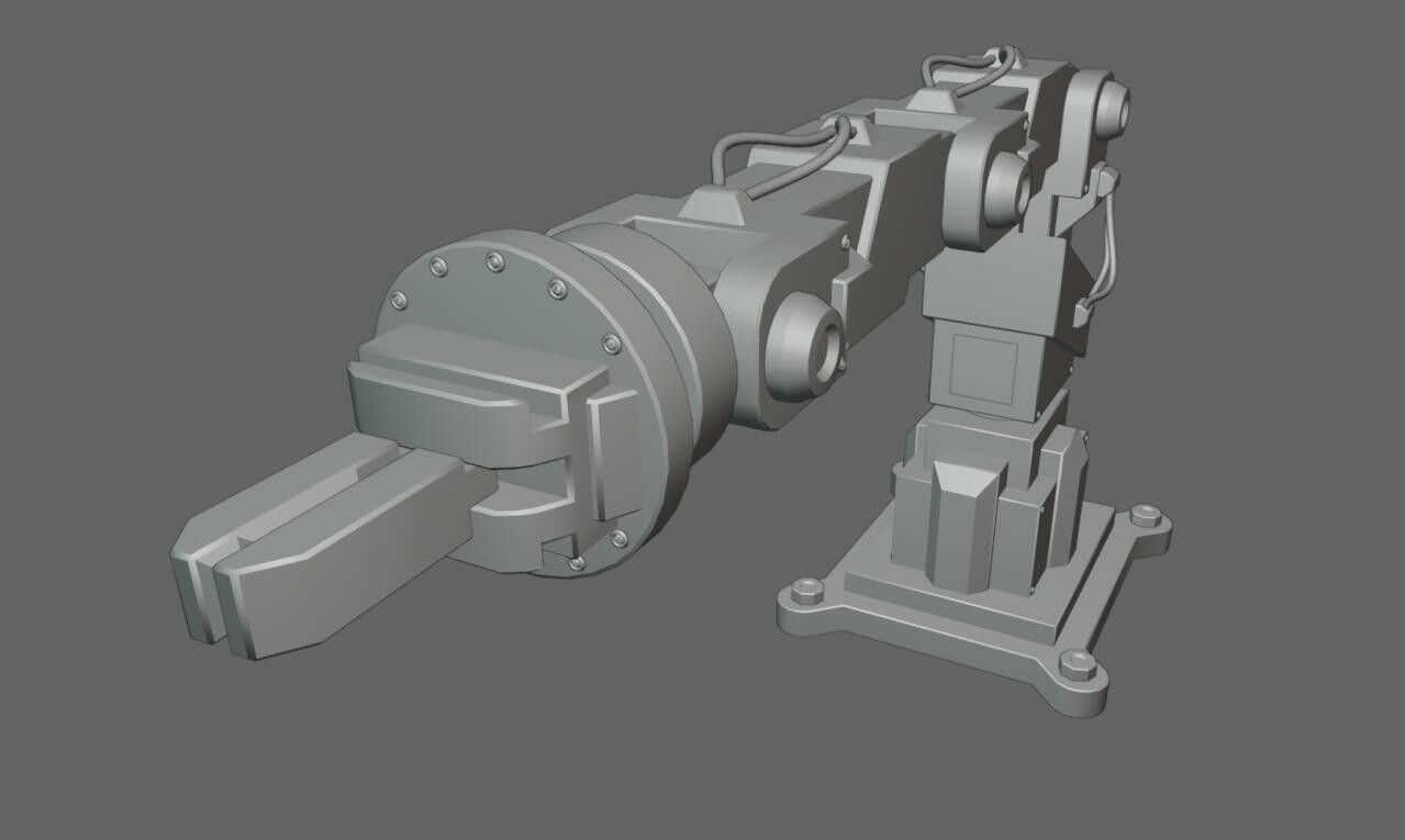 ArtStation - Industrial Robot Arm Low-poly 3D model | Game Assets