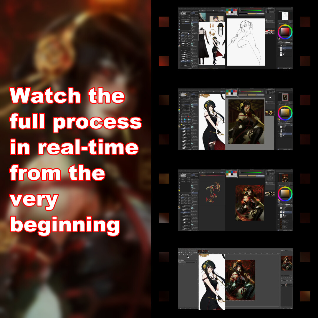 ArtStation - Digital painting - Fanart - Yor Forger | Tutorials