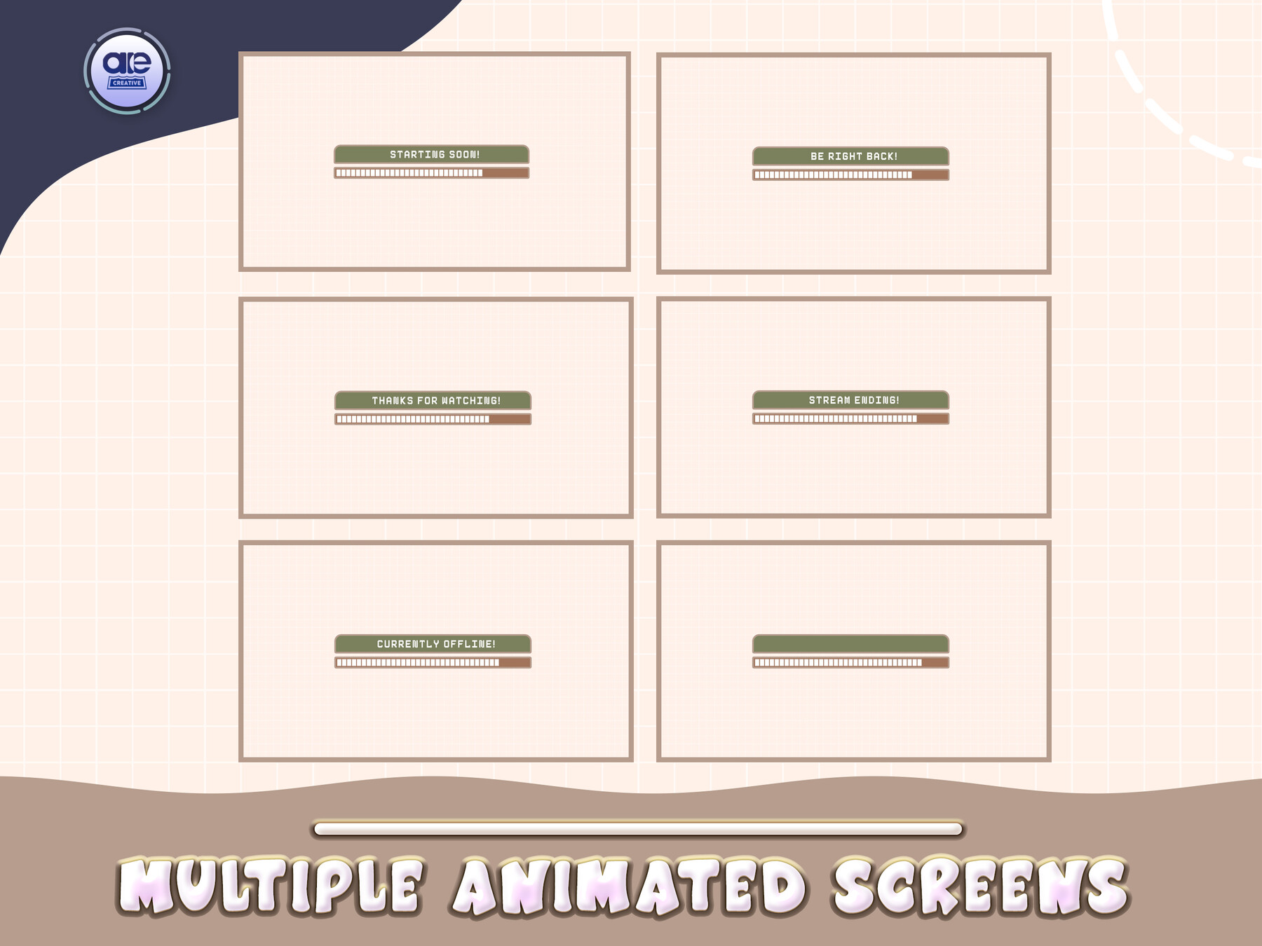 ArtStation - Twitch Cozy Stream Overlay Set, Cute Twitch Overlay ...