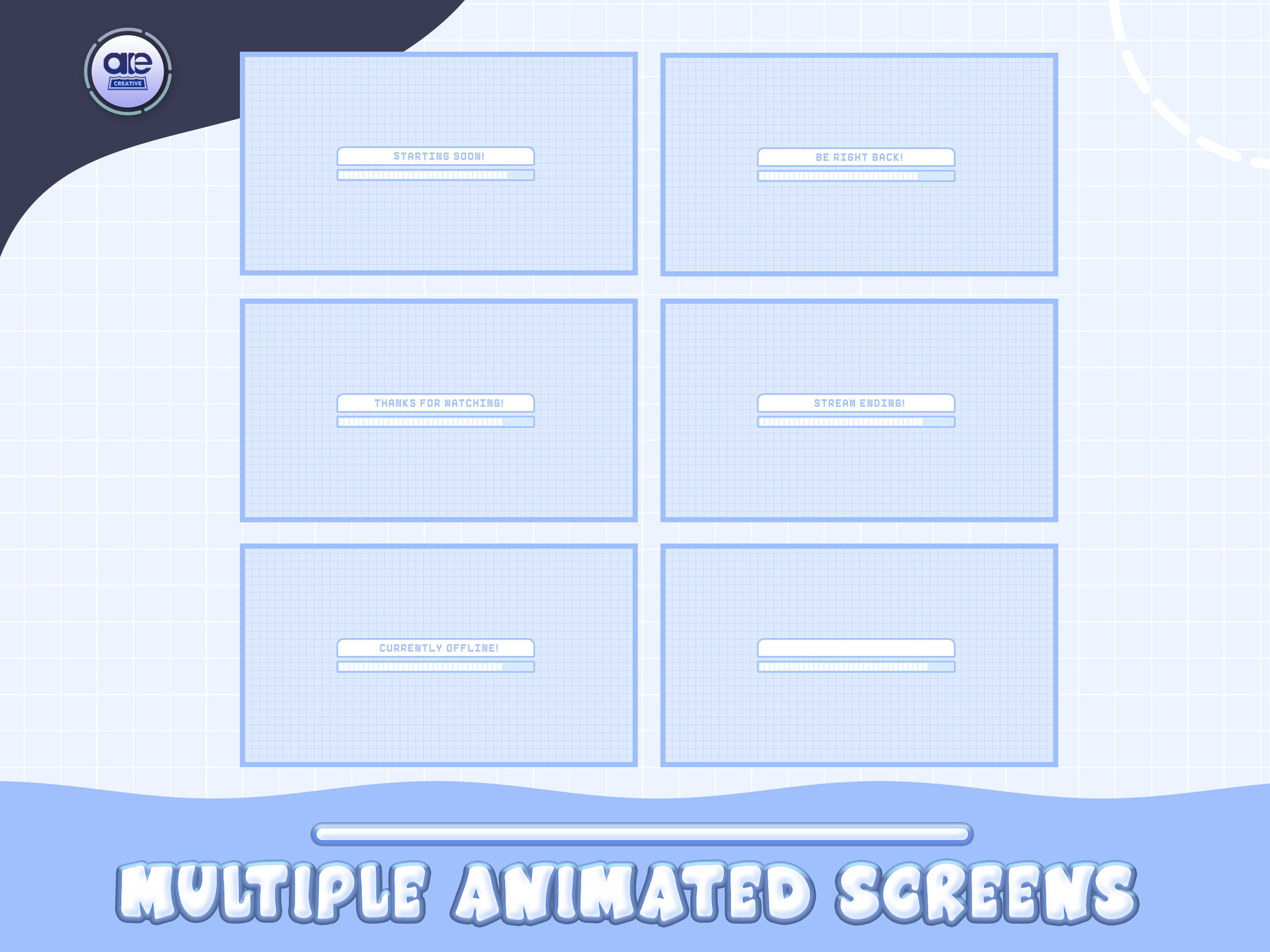 ArtStation - Twitch Overlay Animated Blue, Twitch Overlay Cozy, Twitch ...