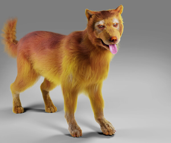 ArtStation - Fur Red Dog Rigged | Game Assets