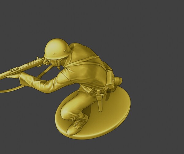 ArtStation - Japanese soldier ww2 Shoot Crouch J2 | Resources