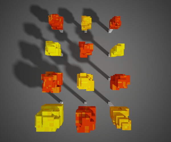 ArtStation - VOXEL Trees - Birch - Autumn | Game Assets