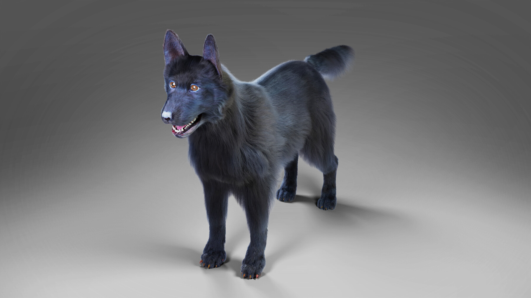 ArtStation - Fur Black Dog Rigged in Blender | Game Assets