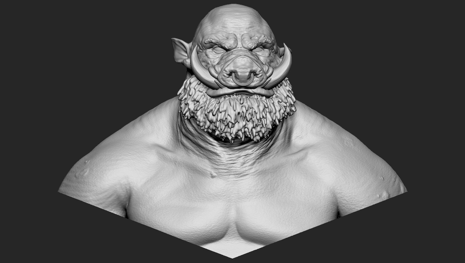 ArtStation - Humanoid bull warthog creature Bust | Resources