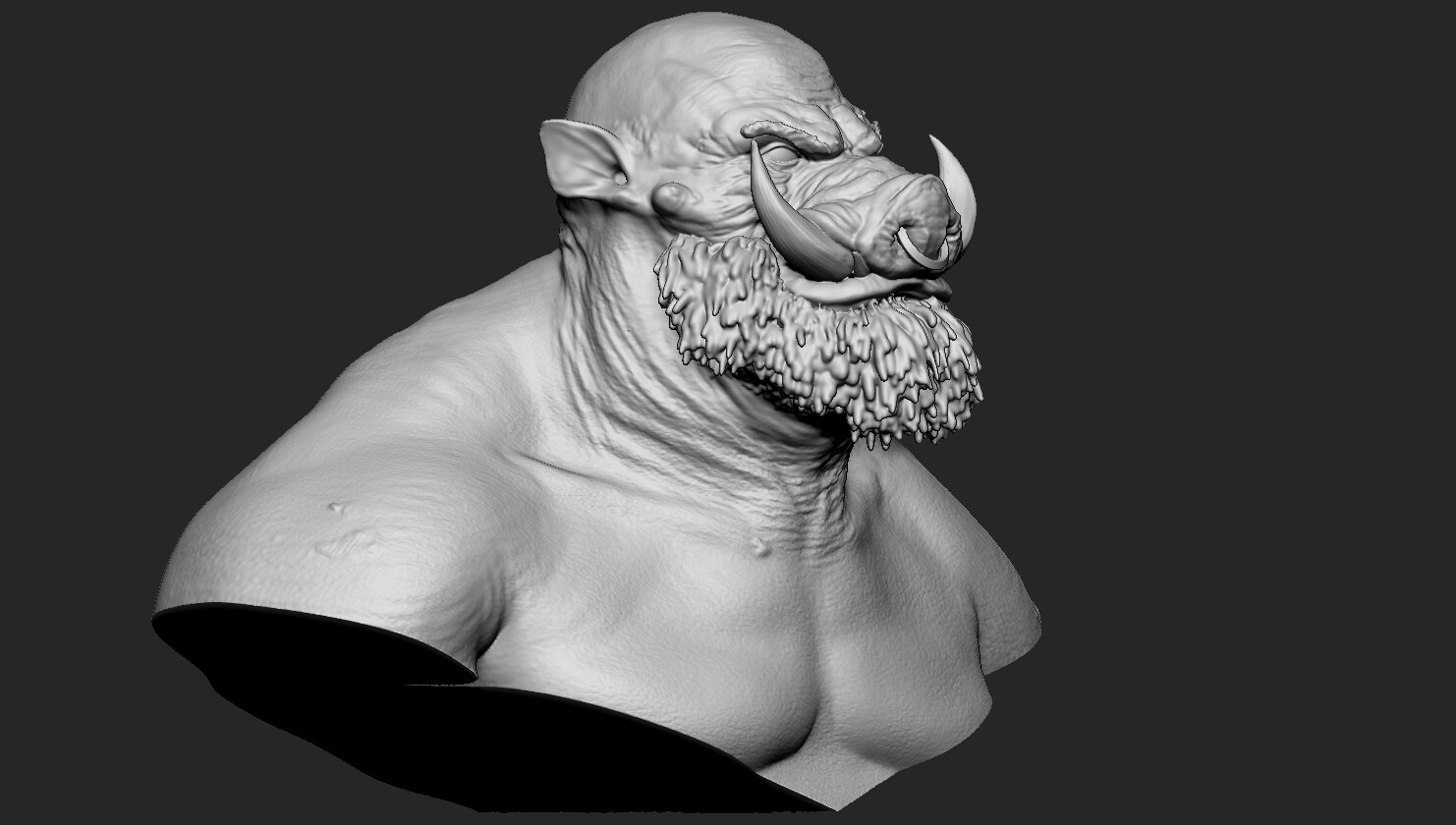 ArtStation - Humanoid bull warthog creature Bust | Resources