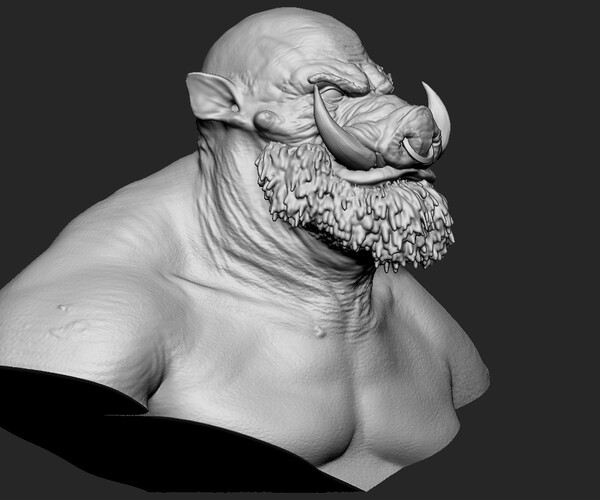 ArtStation - Humanoid bull warthog creature Bust | Resources
