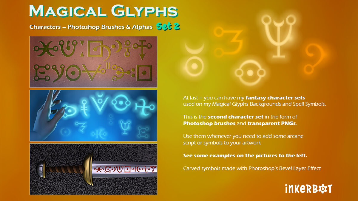 ArtStation - Magical Glyphs - Characters 2 | Photoshop Brushes and ...