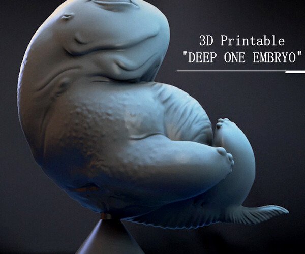ArtStation - 3D PRINTABLE HP LOVECRAFT DEEP ONE EMBRYO | Resources