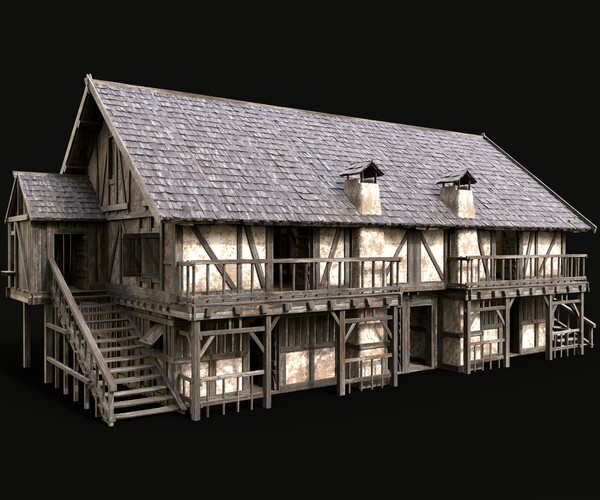 ArtStation - MEDIEVAL INDUSTRIAL HOUSE TAVERN INN VILLAGE FARM HUT ...