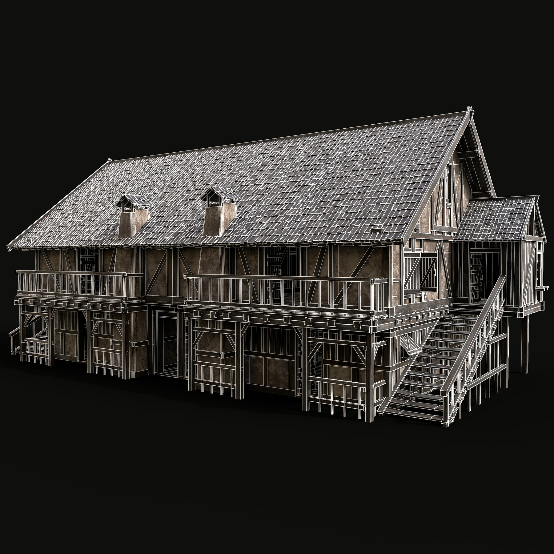 ArtStation - MEDIEVAL INDUSTRIAL HOUSE TAVERN INN VILLAGE FARM HUT ...