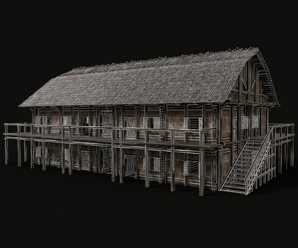 ArtStation - MEDIEVAL INDUSTRIAL HOUSE TAVERN INN VILLAGE FARM HUT ...