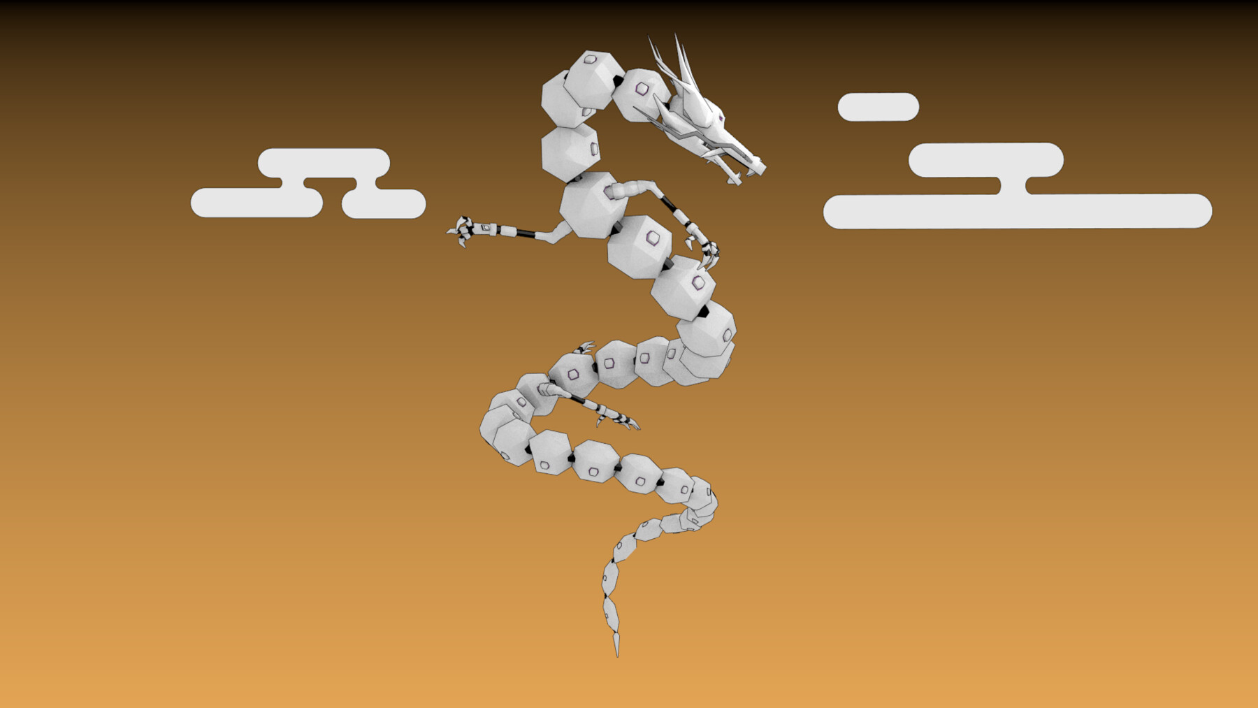 ArtStation - chinese robot dragon anime low poly rigged | Resources