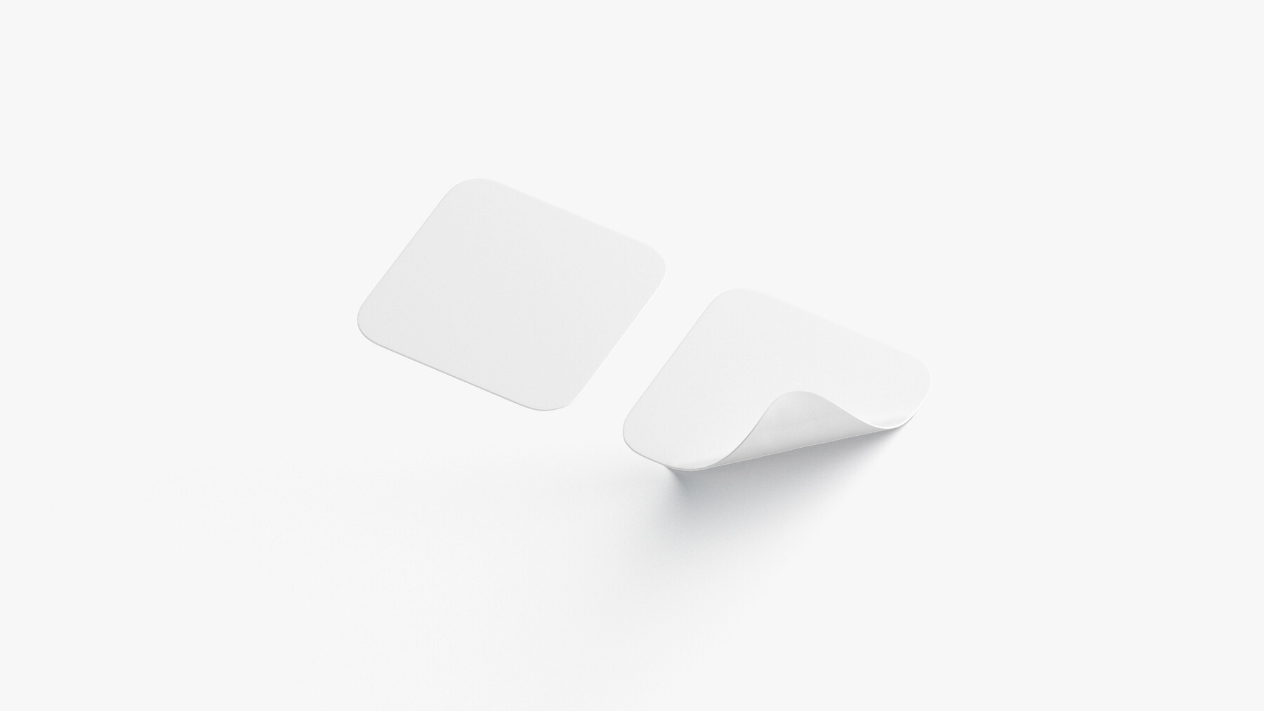 ArtStation - Two White Square Stickers - smooth and curled corners ...