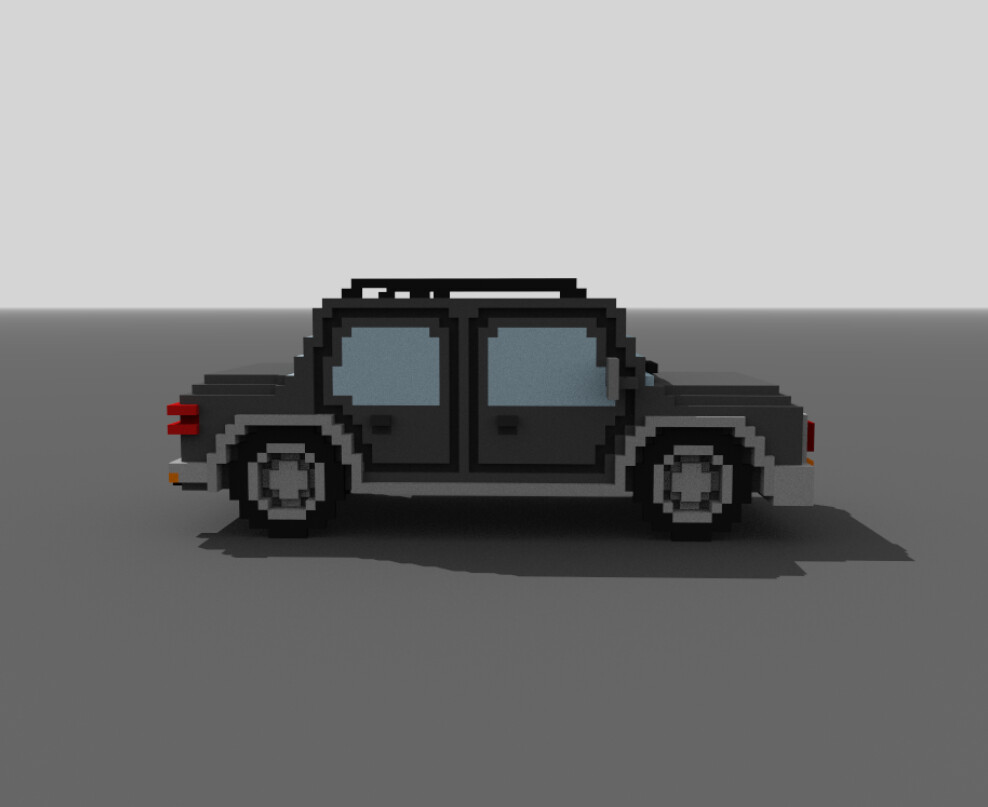 ArtStation - Voxel grey Car | Game Assets