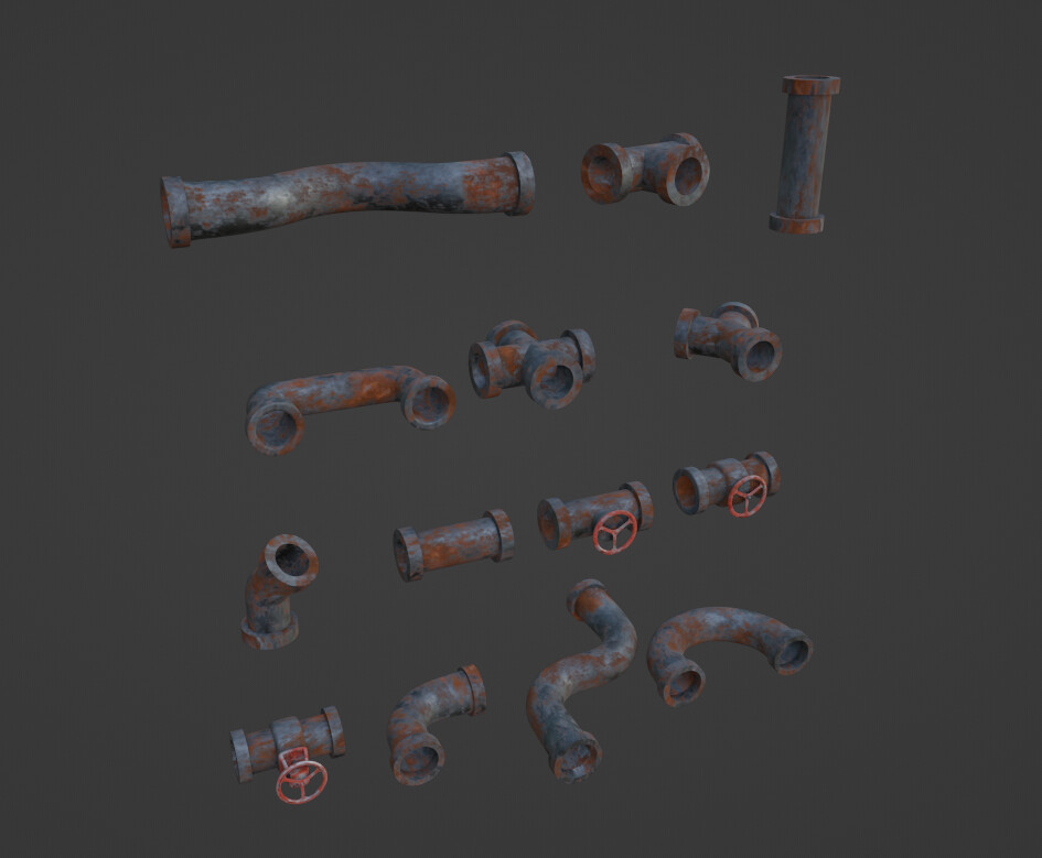 ArtStation - Realistic 14 Industrial Pipe Pack | Game Assets